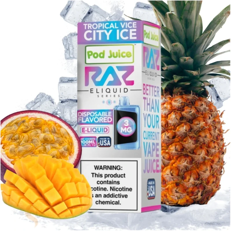 Tropical Vice City Ice | Pod Juice x RAZ - E-Juice 100ml - Nube Densa ...